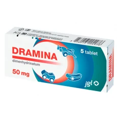 Dramina 50 mg tablete, 5 tablet - Čutila - Gorenjske lekarne