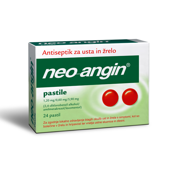 Neo-angin 1,20 mg/0,60 mg/5,90 mg pastile - Ustna votlina - Gorenjske ...