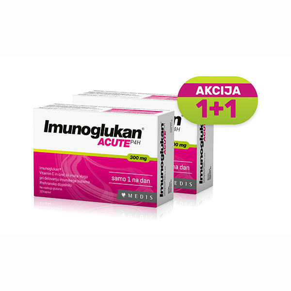 Imunoglukan P4H Acute, 10 kapsul, 1 + 1 gratis - Dihala - Gorenjske lekarne