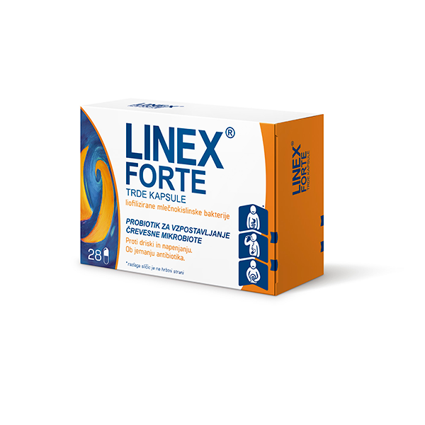 Linex forte, 28 trdih kapsul - Prebava in presnova - Gorenjske lekarne