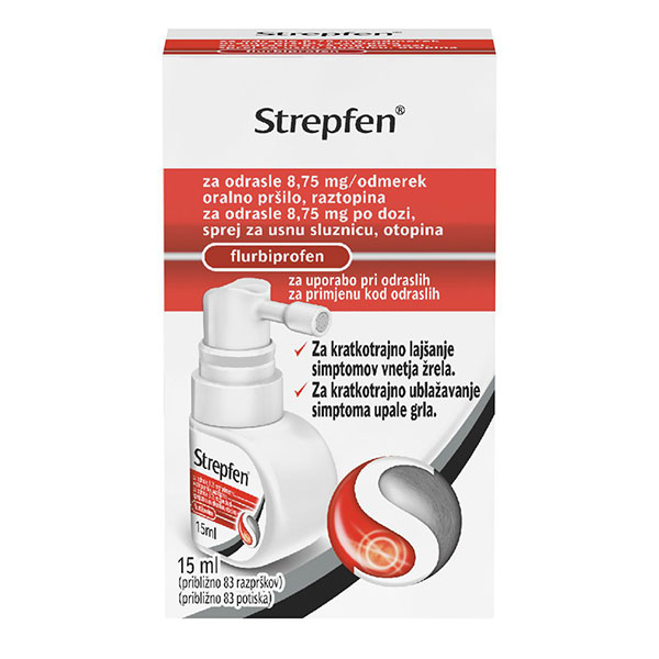 Strepfen pršilo 8,75 mg/odmerek, 15ml - Ustna votlina - Gorenjske lekarne